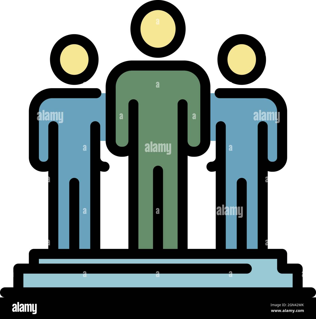 Education staff icon. Outline education staff vector icon color flat ...