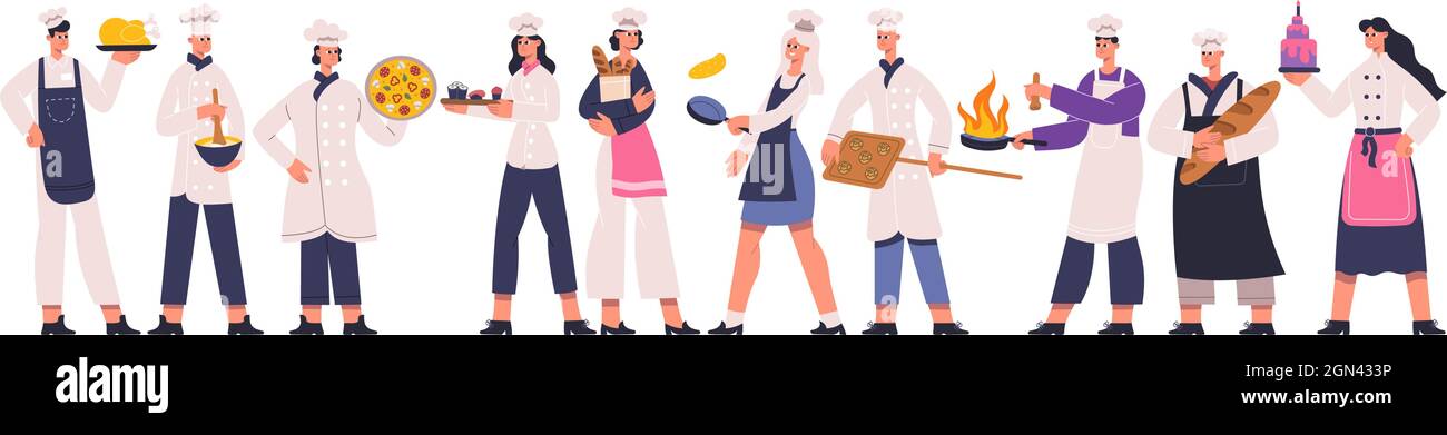 Professional restaurant chefs, cook and sous chef characters. Culinary ...