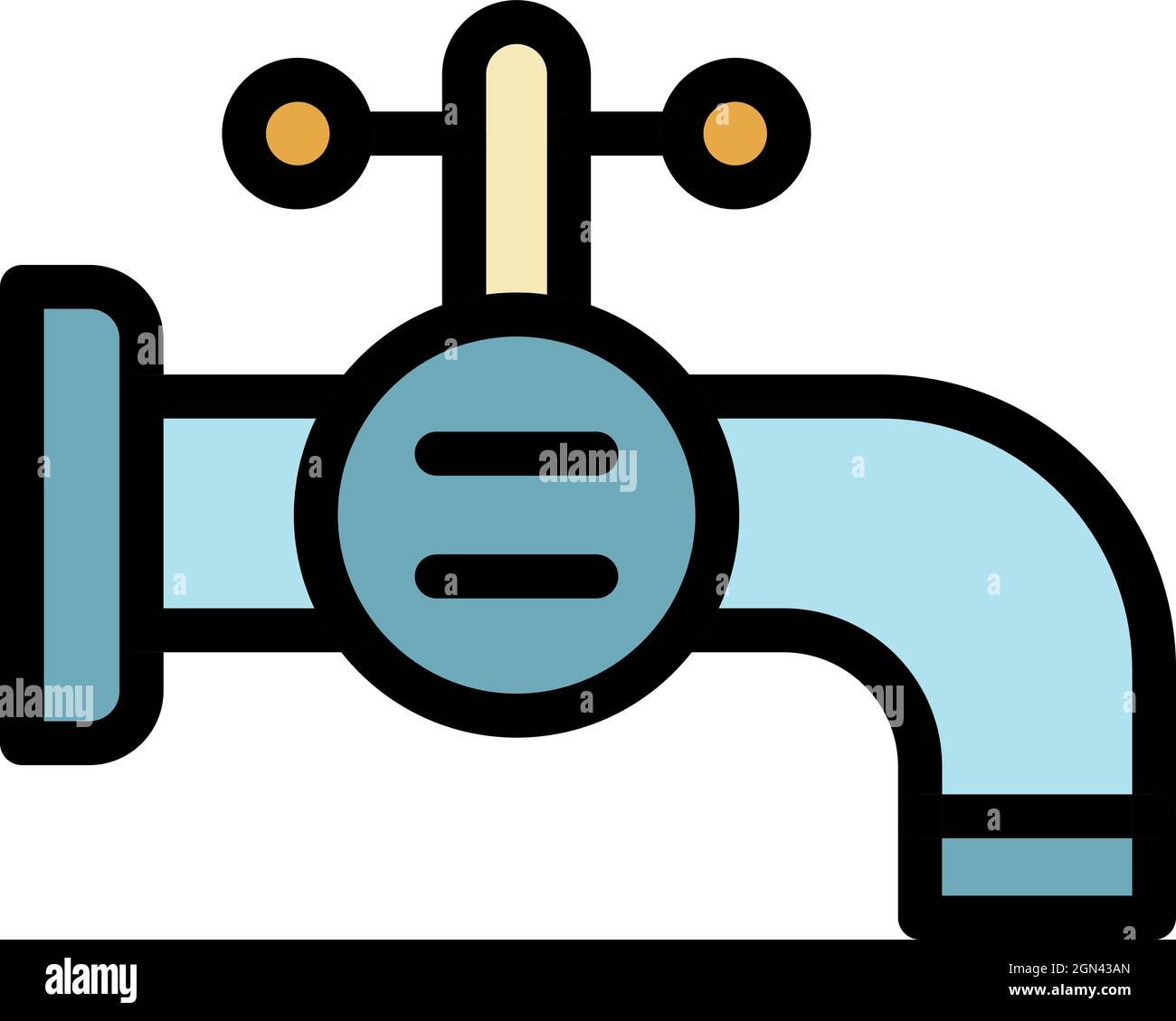 Bathroom faucet icon. Outline bathroom faucet vector icon color flat ...