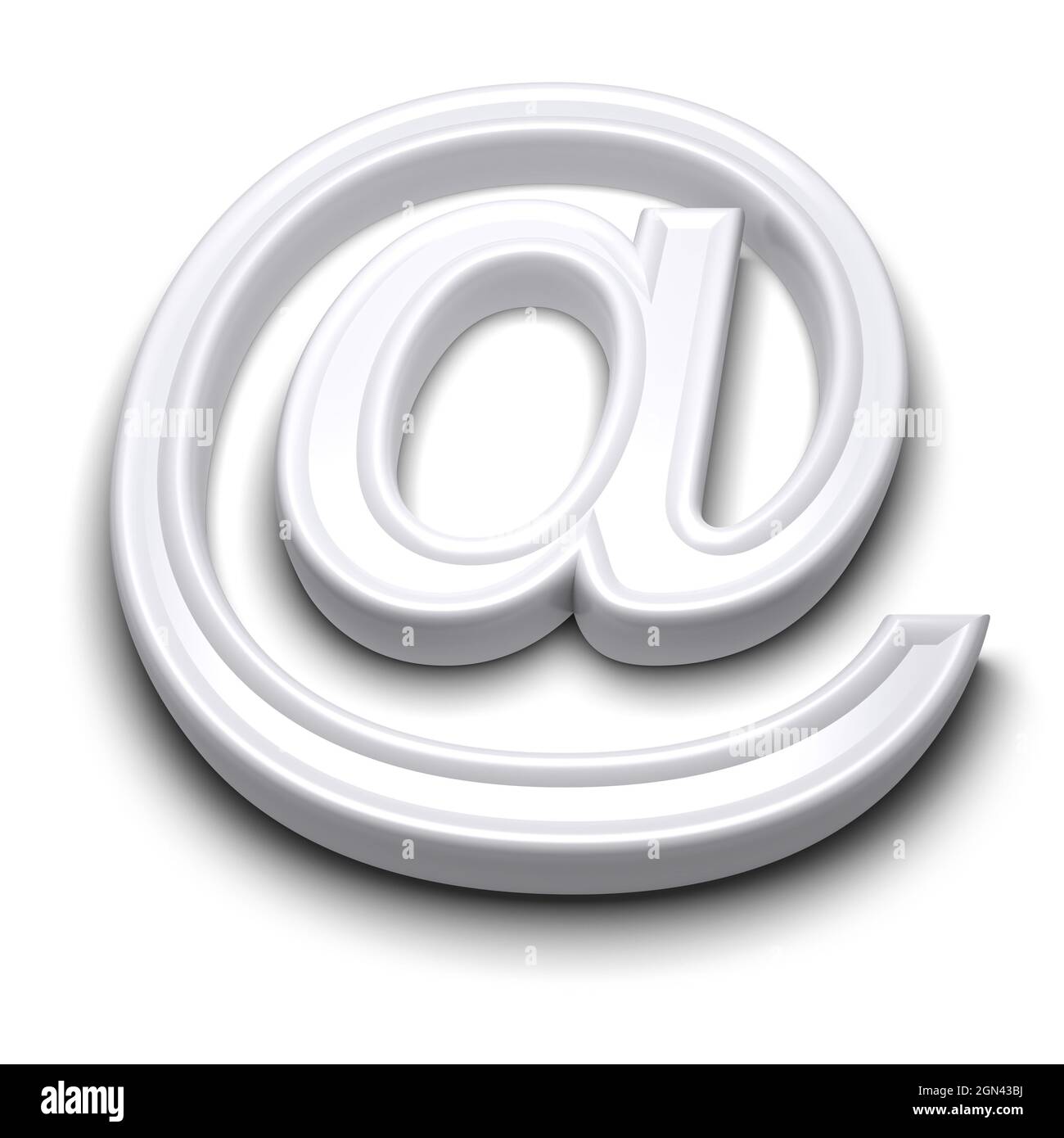White "at" symbol. 3d image Stock Photo - Alamy