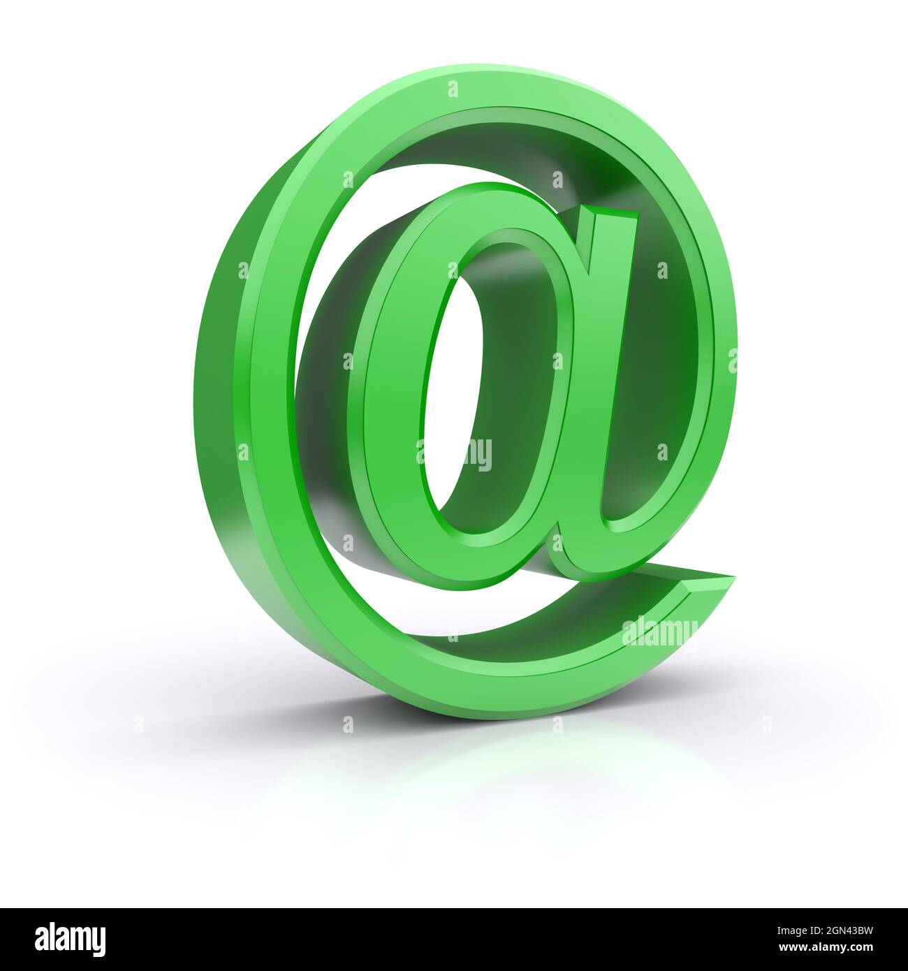 Green @ symbol. 3d image Stock Photo - Alamy