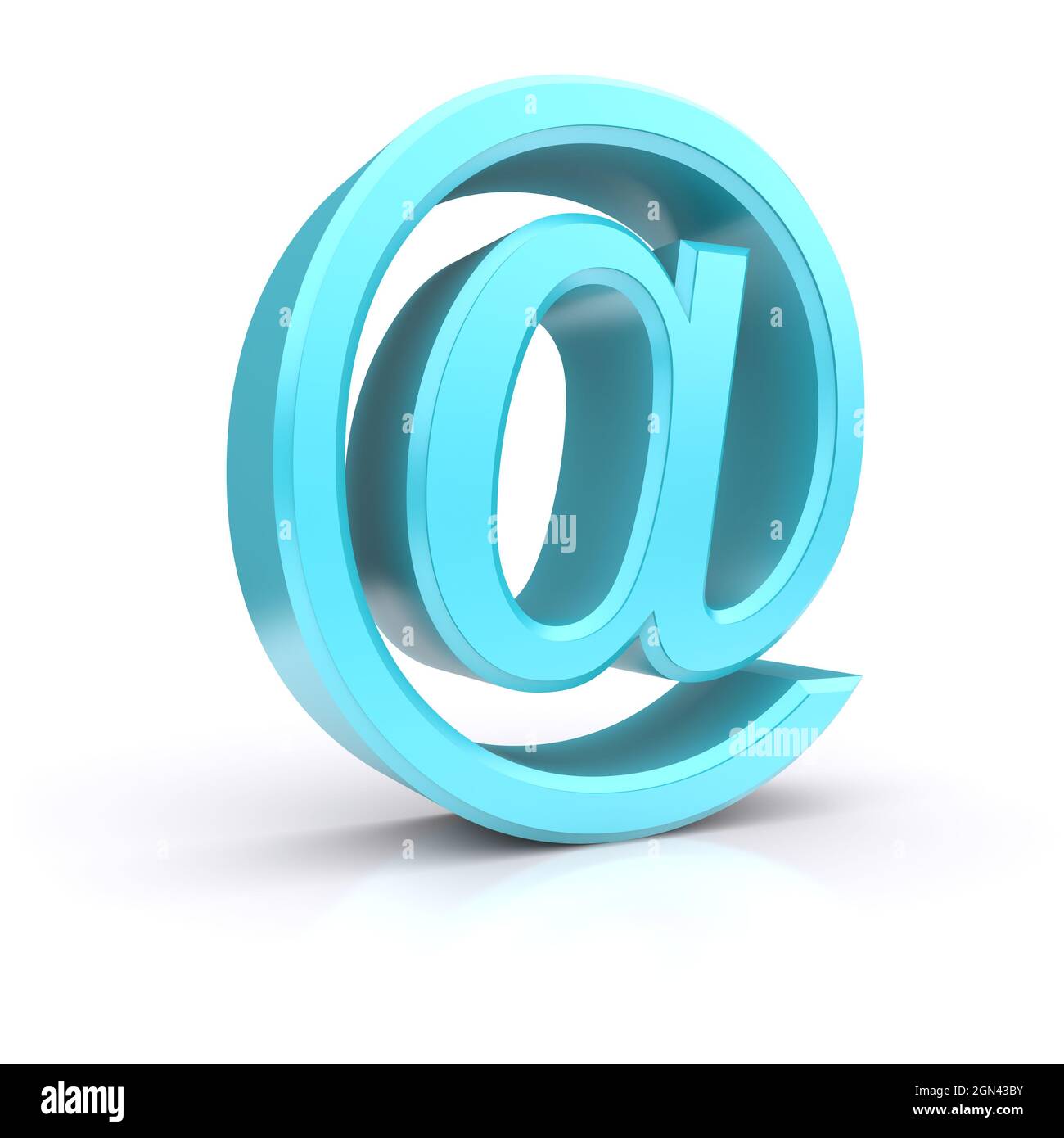 Blue @ symbol. 3d image Stock Photo - Alamy