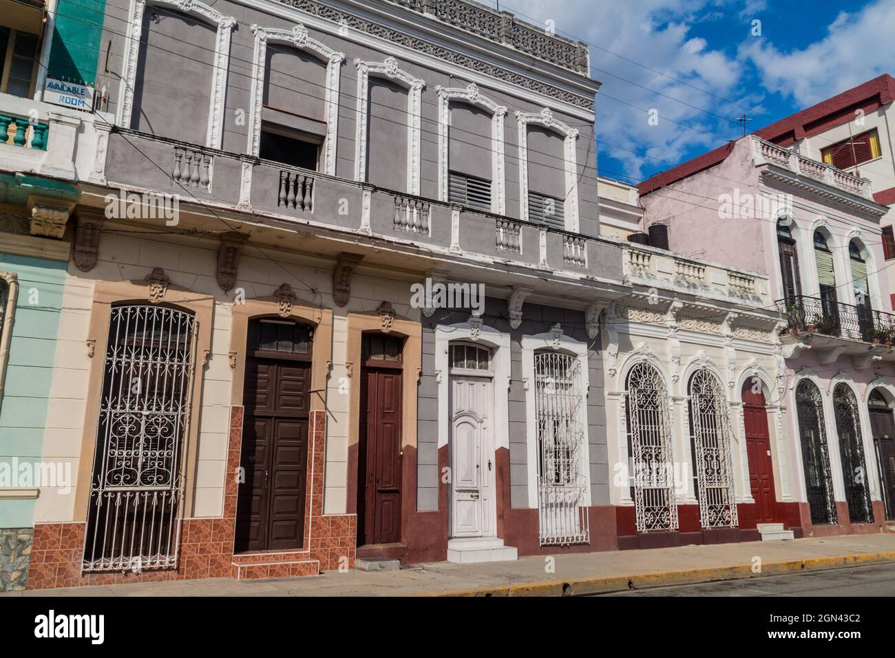 Old colonial houses in Cienfuegos, Cuba Stock Photo - Alamy