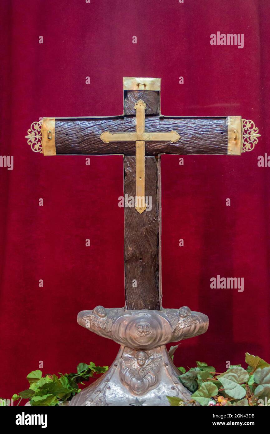 Cruz de la Parra, wooden cross erected by Columbus. Located in the ...
