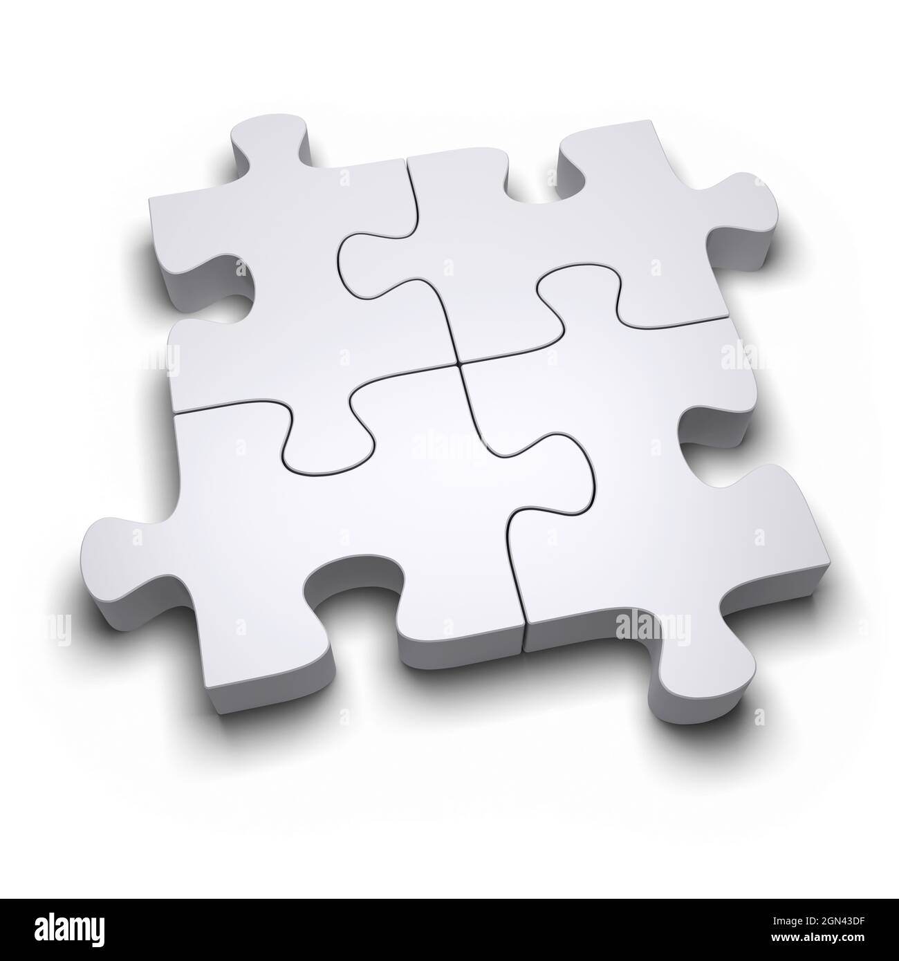Gray puzzle on a white background. 3d image Stock Photo - Alamy