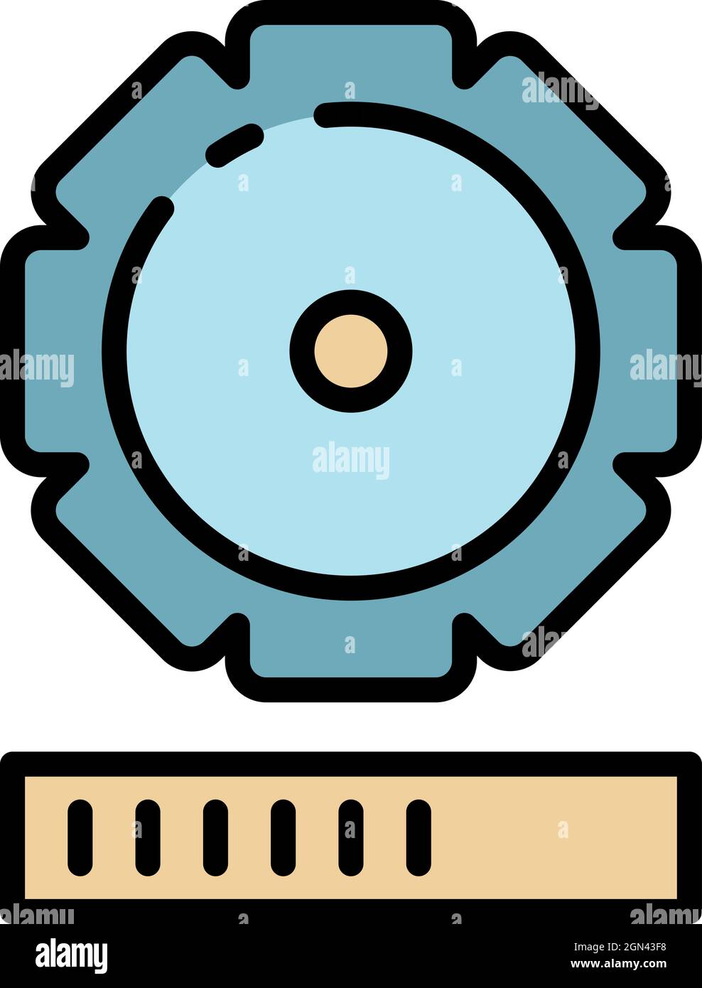 Update gear process icon. Outline update gear process vector icon color ...