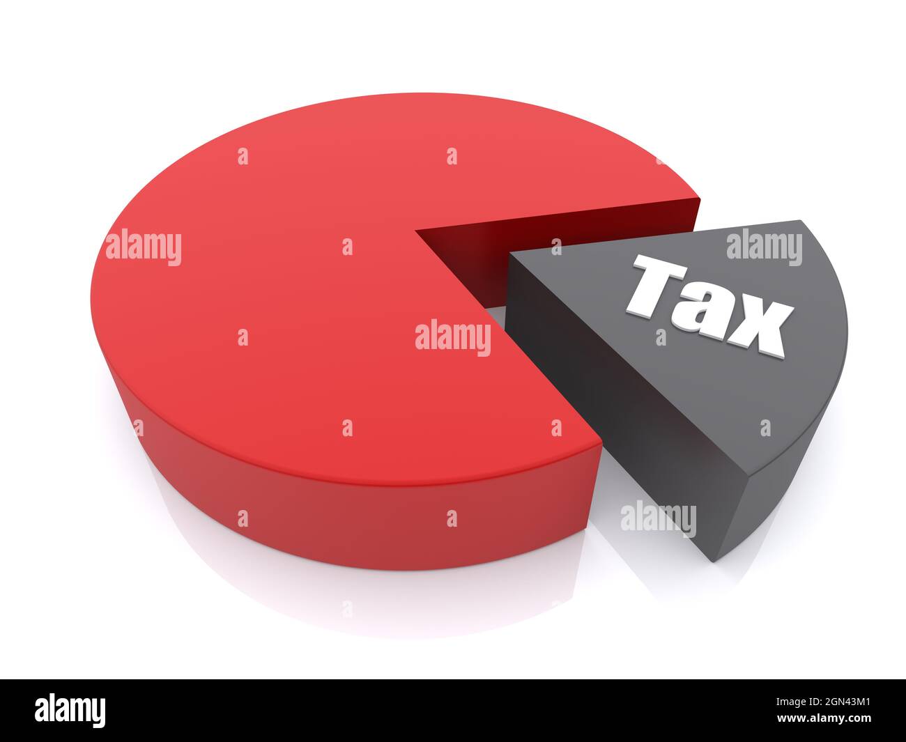 Tax. Pie chart. 3d rendered illustration Stock Photo - Alamy
