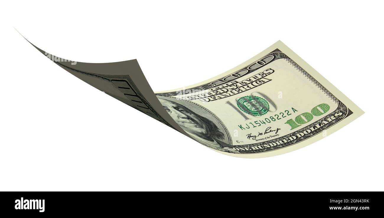 Isolated flying dollar. 3d rendered image Stock Photo - Alamy