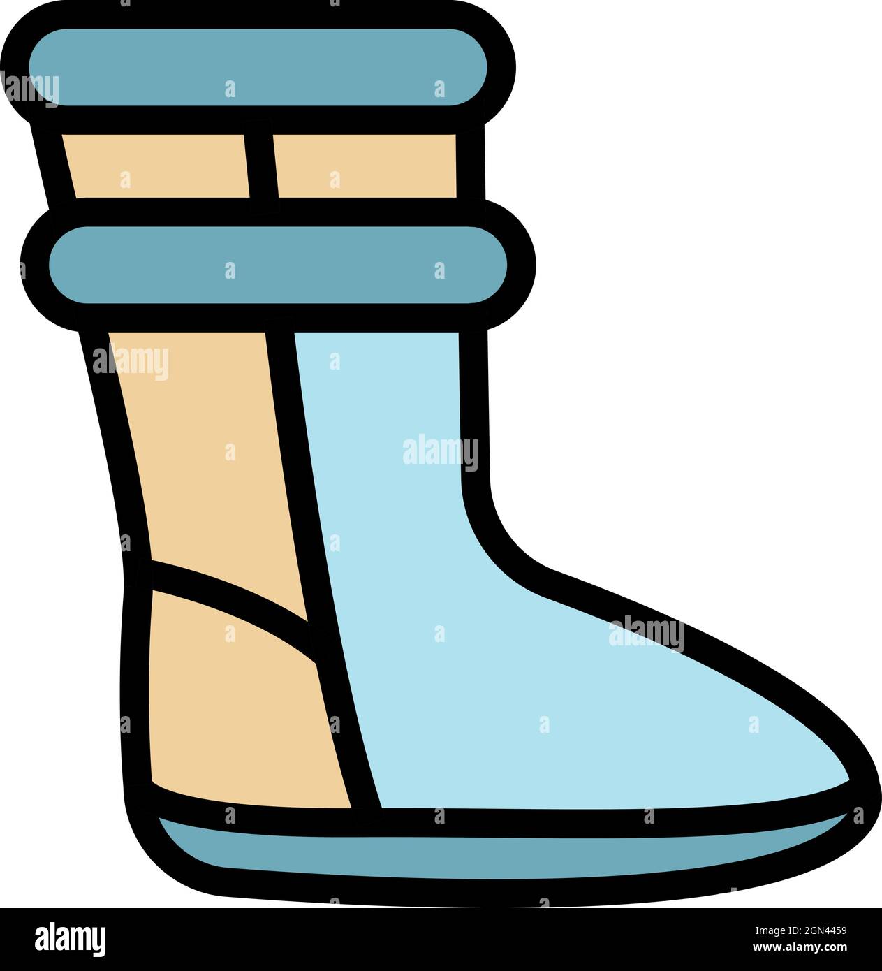 Woman ugg boot icon. Outline woman ugg boot vector icon color flat ...