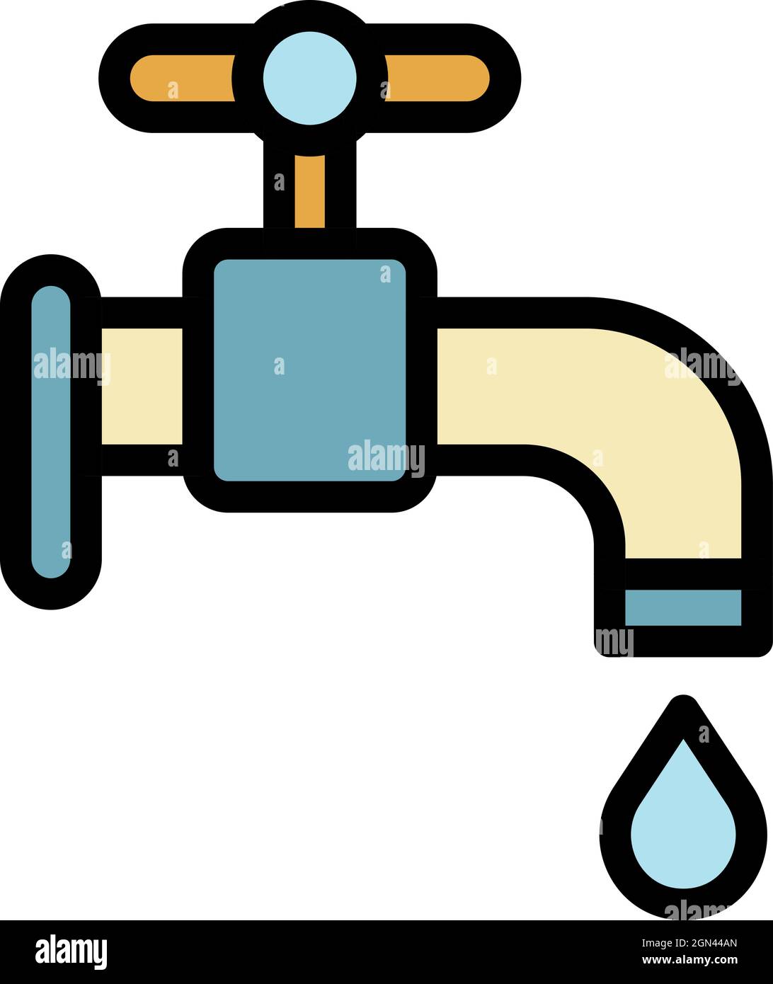 Water Tap Drop Icon Outline Water Tap Drop Vector Icon Color Flat