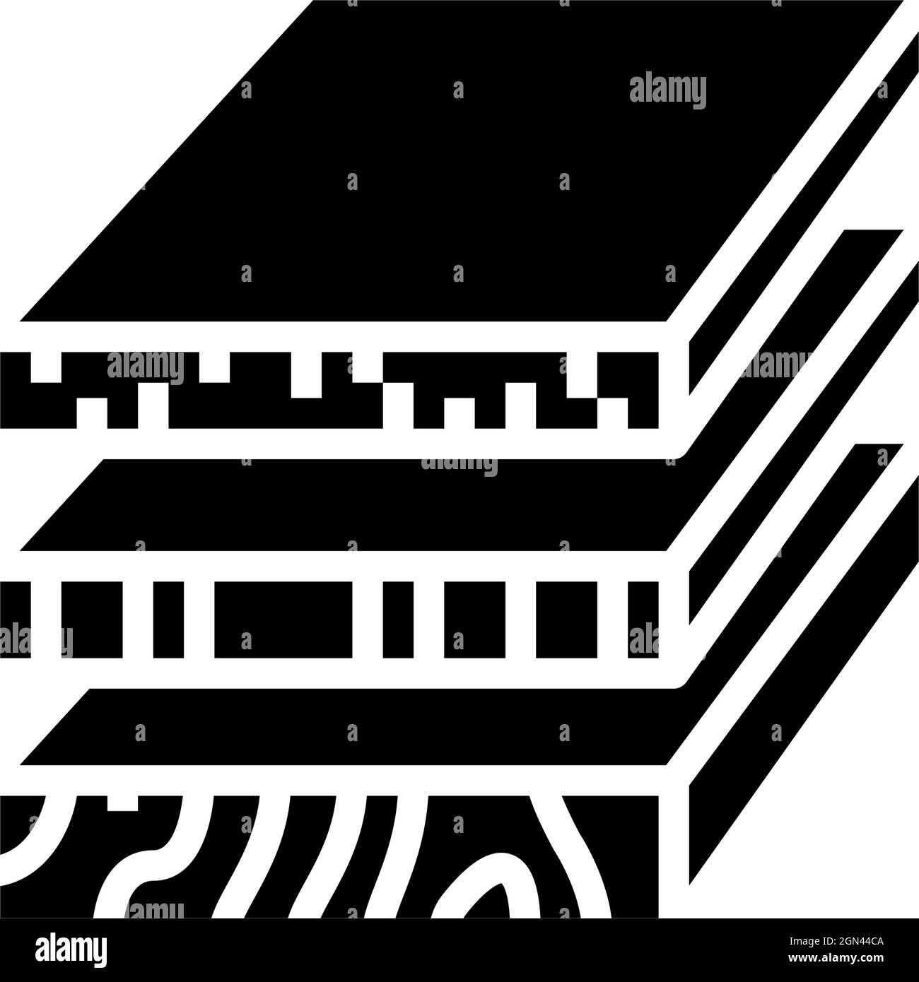 sheets of wood materials glyph icon vector illustration Stock Vector ...