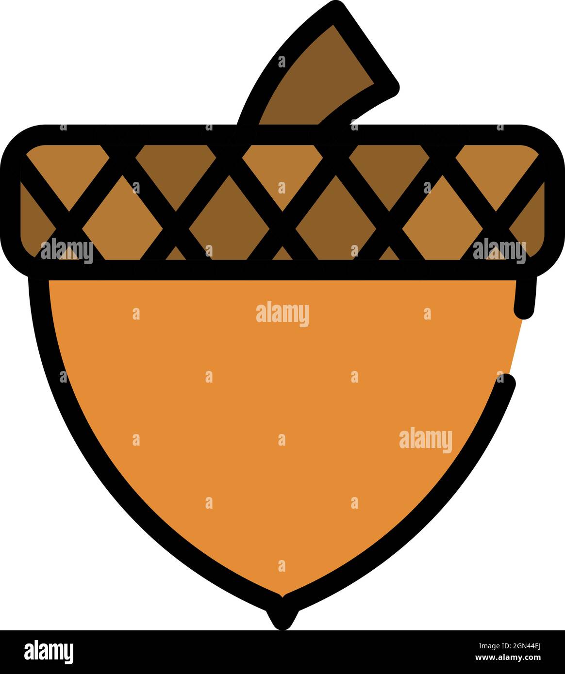 Forest acorn icon. Outline forest acorn vector icon color flat isolated ... Forest acorn icon. Outline forest acorn vector icon color flat isolated ...