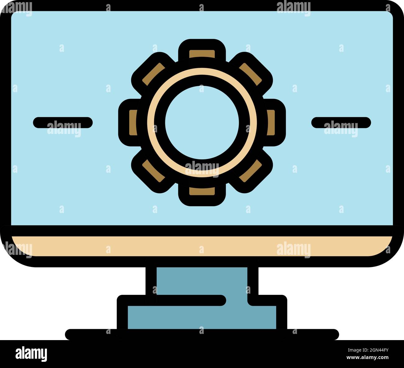 Desktop update icon. Outline desktop update vector icon color flat ...