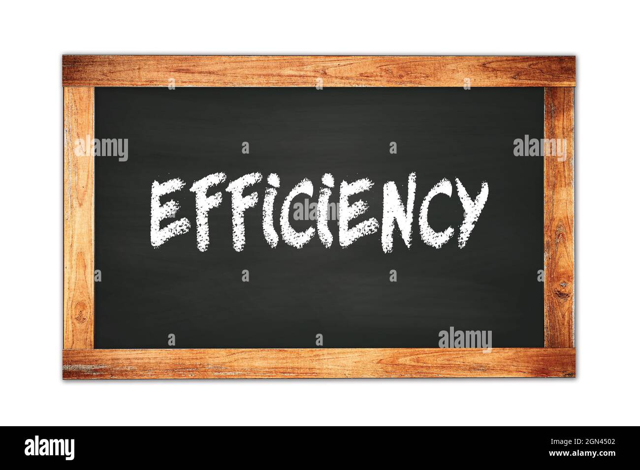 EFFICIENCY text written on black wooden frame school blackboard Stock ...