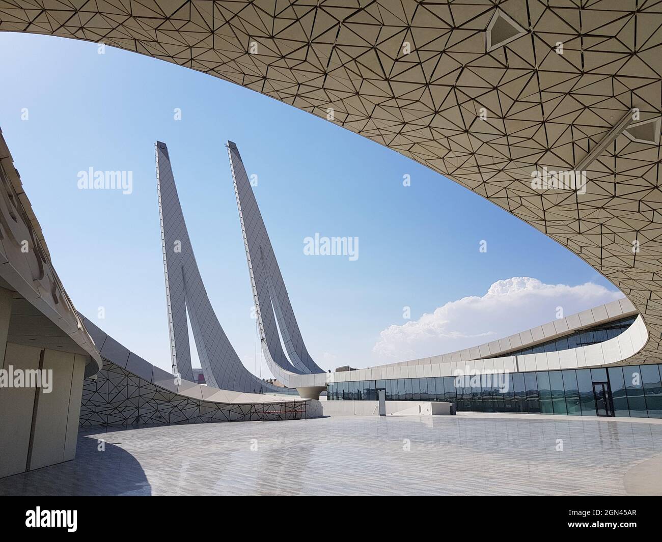 Beautiful architecture of Qatar Foundation Mosque inside view ...