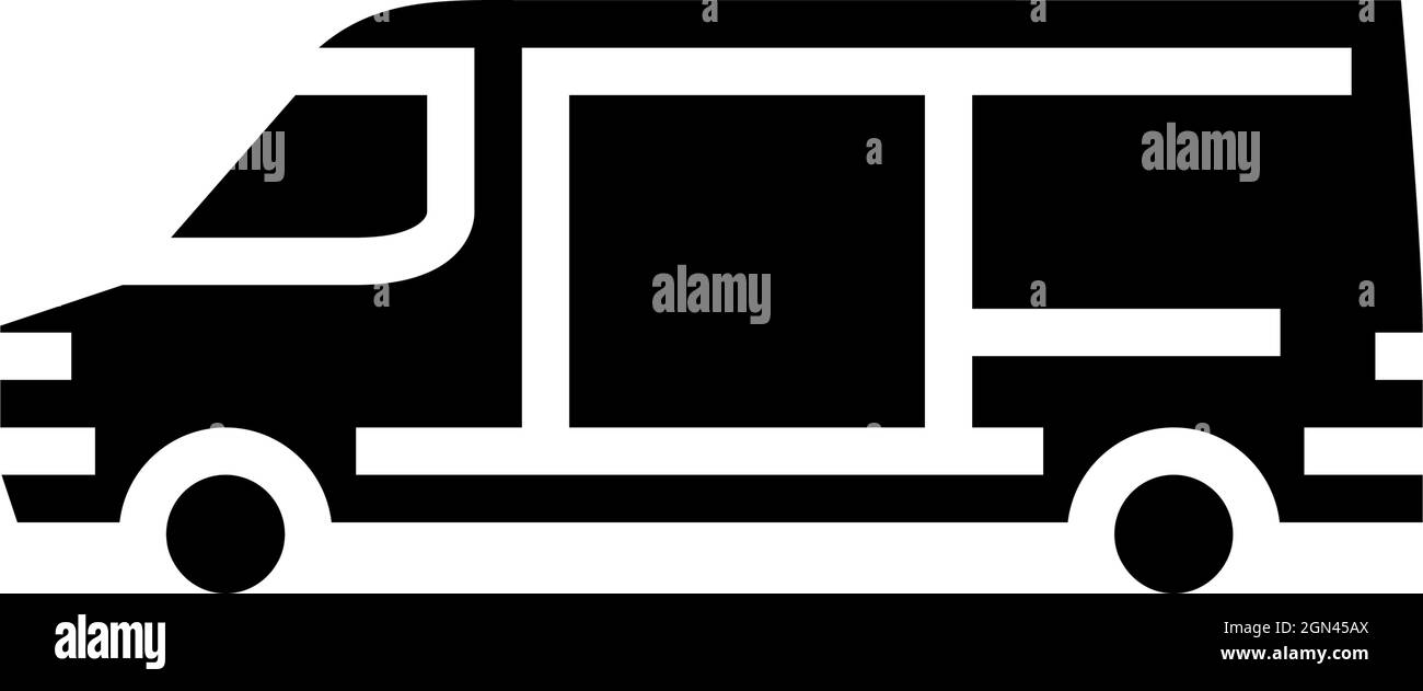 cargo van car glyph icon vector illustration Stock Vector Image & Art ...