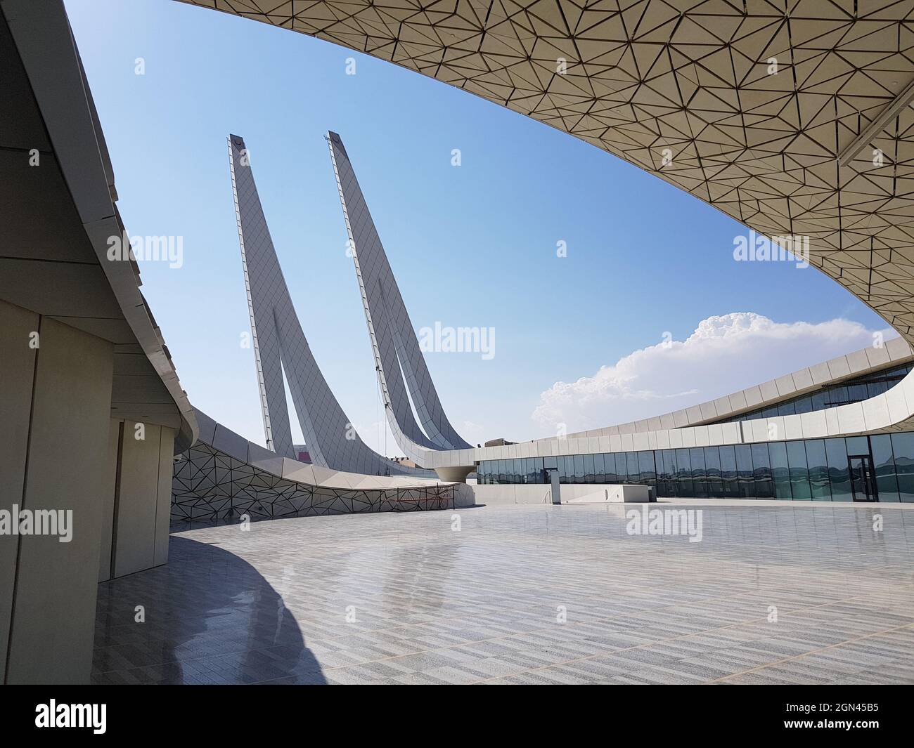 Beautiful architecture of Qatar Foundation Mosque inside view ...