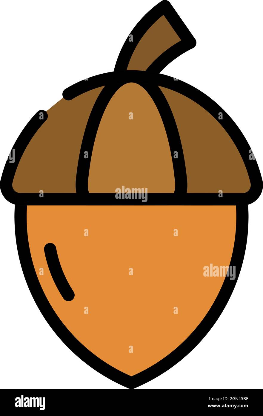 Acorn nut icon. Outline acorn nut vector icon color flat isolated Stock ... Acorn nut icon. Outline acorn nut vector icon color flat isolated Stock ...