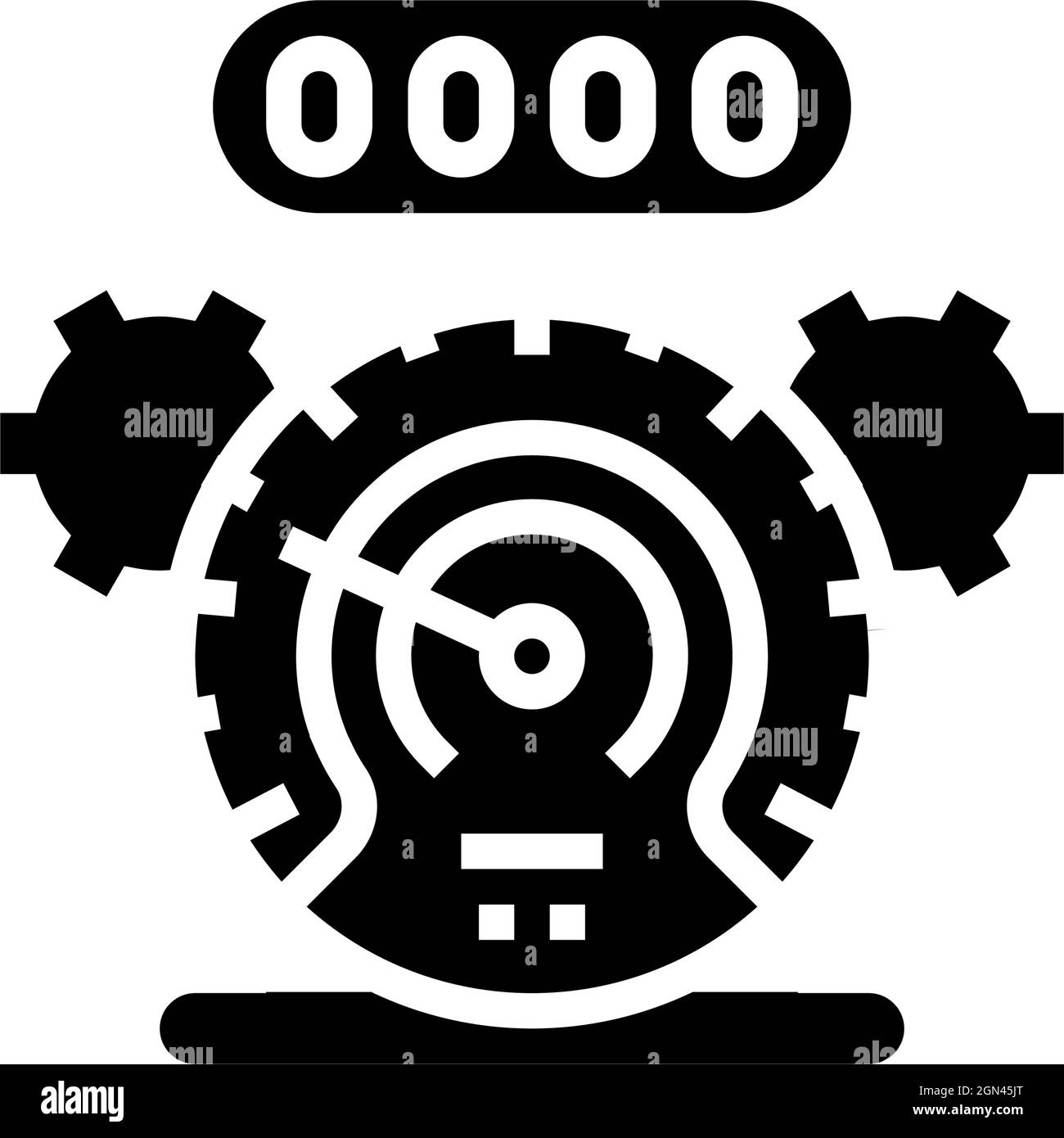 mileage rollback glyph icon vector illustration Stock Vector Image ...