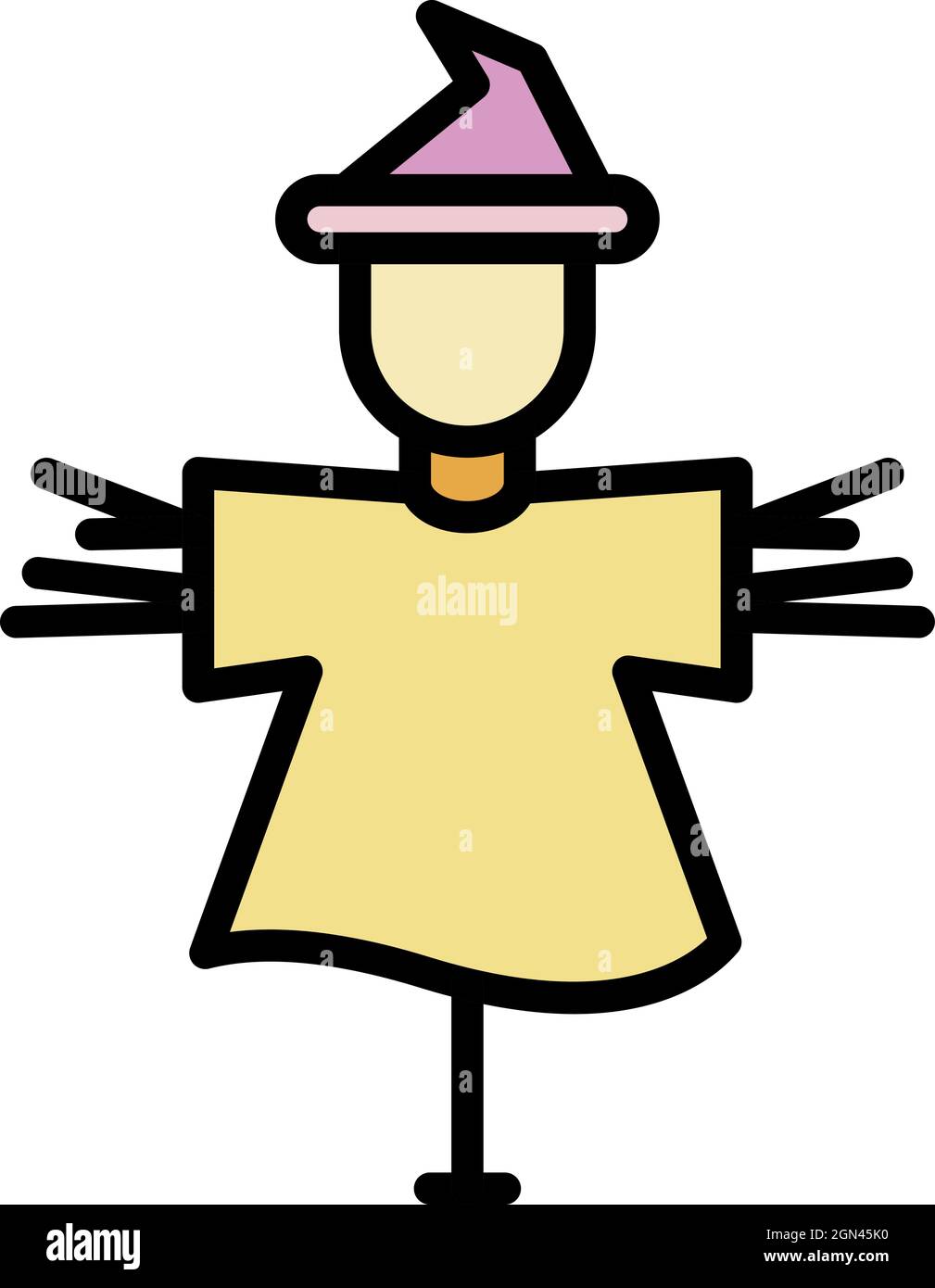 Scarecrow icon. Outline scarecrow vector icon color flat isolated Stock ...