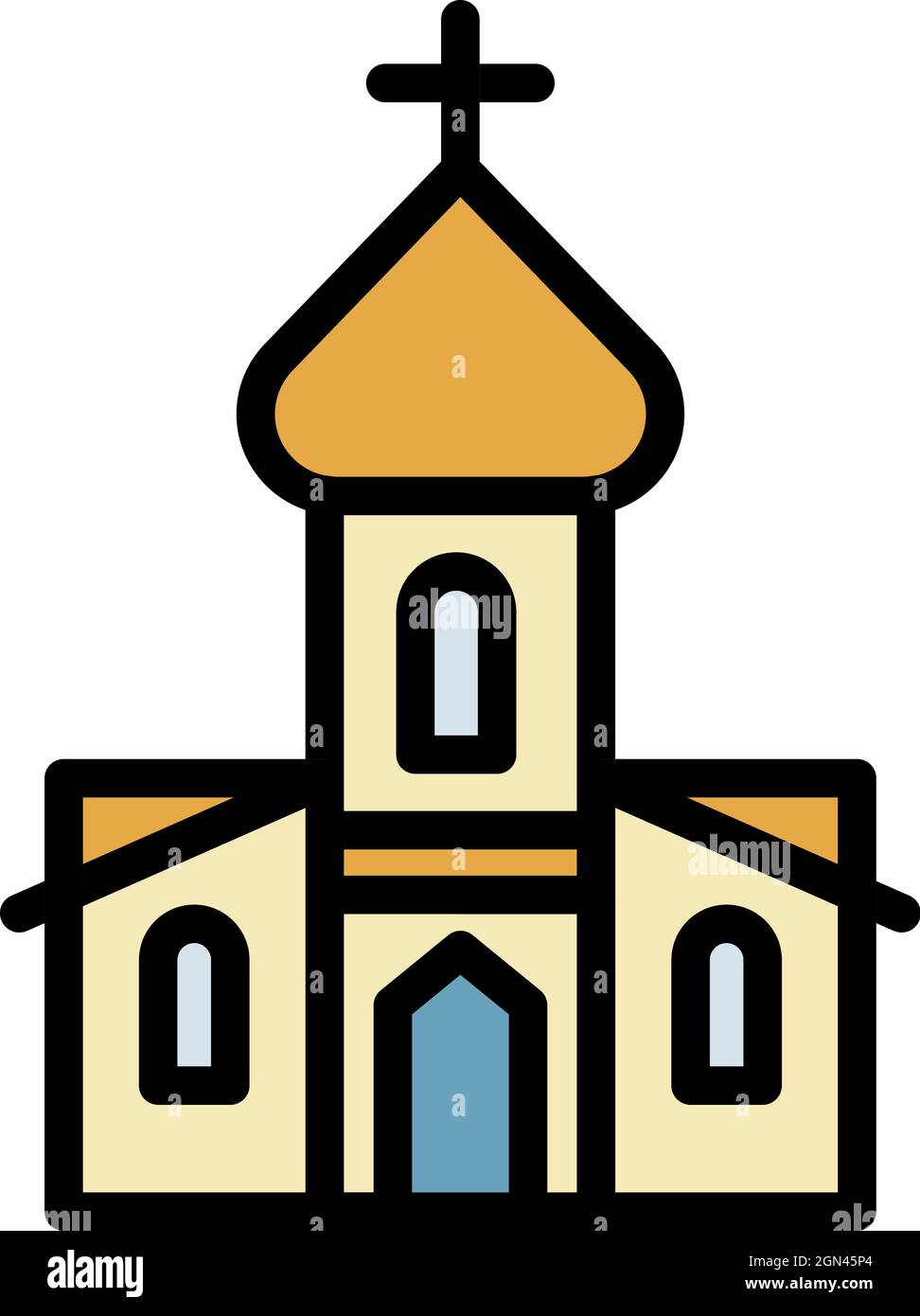 Orthodox church icon. Outline orthodox church vector icon color flat ...