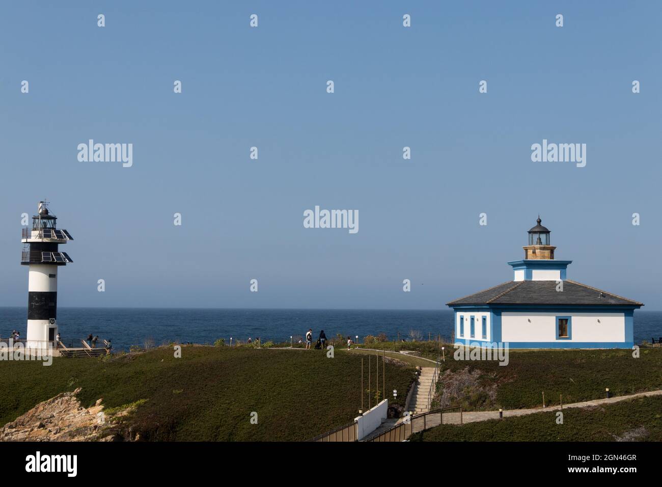 Beautiful view of the Pancha Lighthouse in Isla Pancha, Spain under a ...