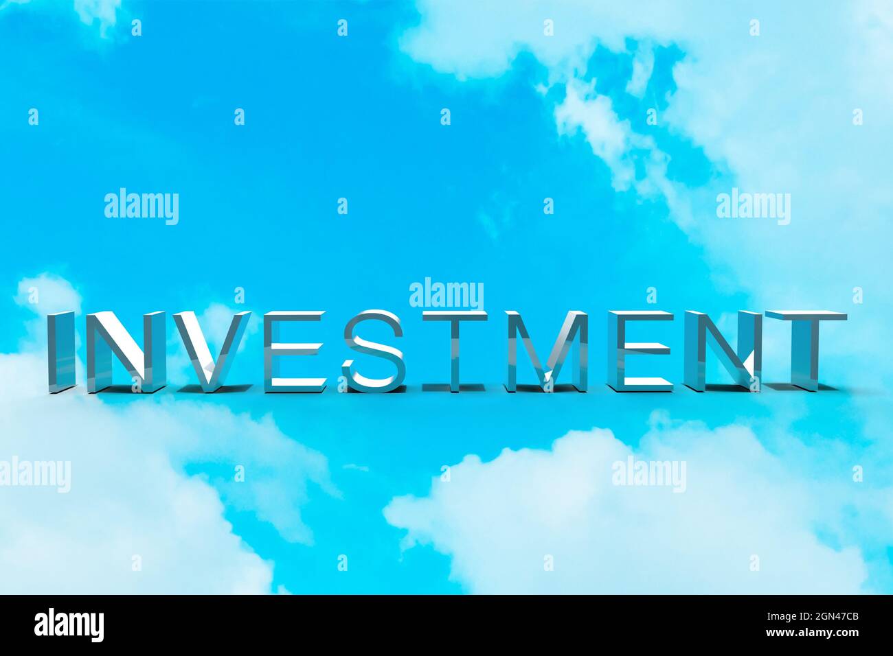 Investment business white isolated font lettering text sky cloud blue ...