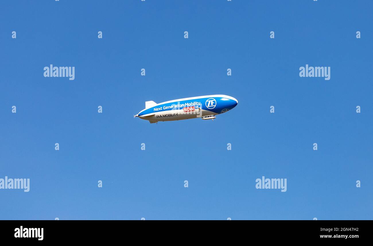 A picture of an advertising zeppelin from ZF flying in Katowice Stock ...