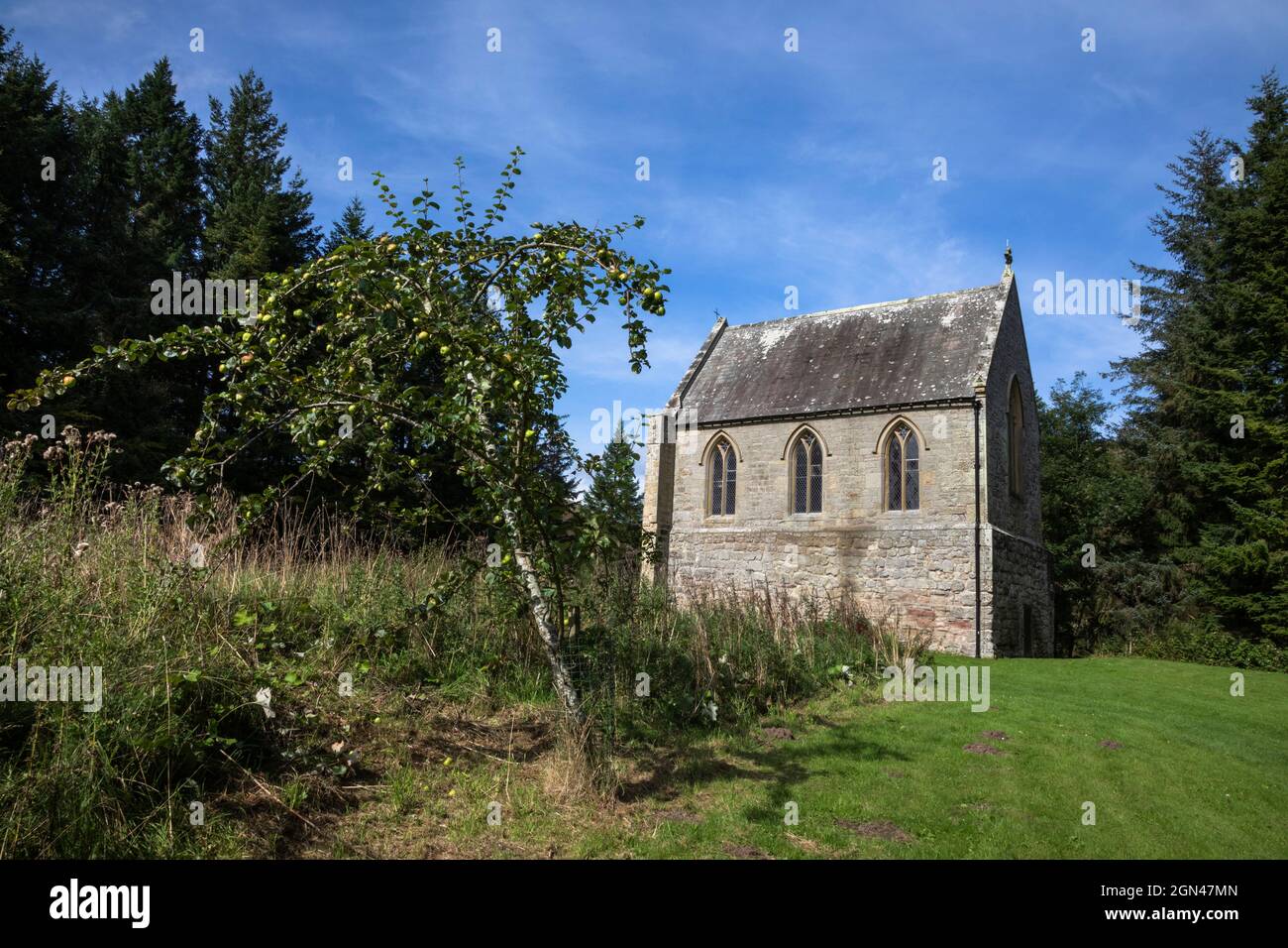 Biddlestone chapel, Northumberland national park, UK Stock Photo - Alamy