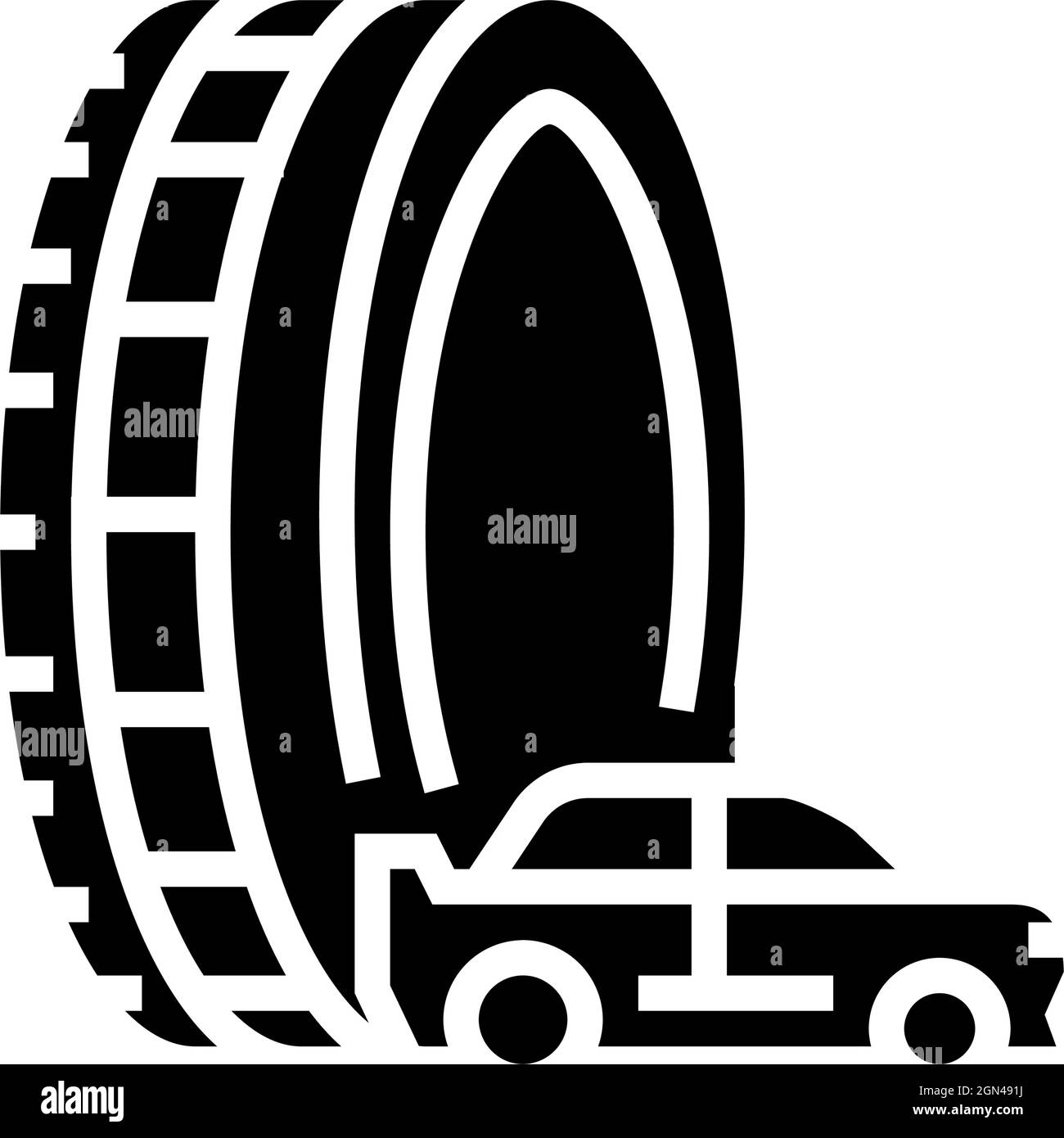 passenger tires glyph icon vector illustration Stock Vector Image & Art ...
