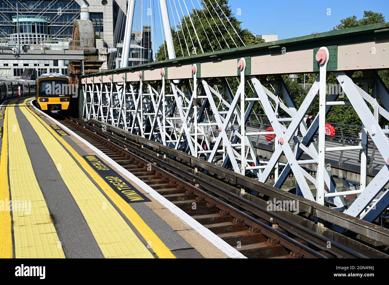London,london City, UK-Sept 22 2021: A passenger train just about to ...
