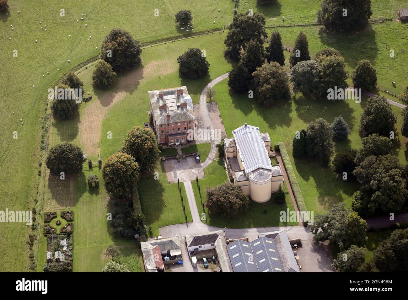 aerial view of Everingham Hall and Park near York YO42 Stock Photo - Alamy