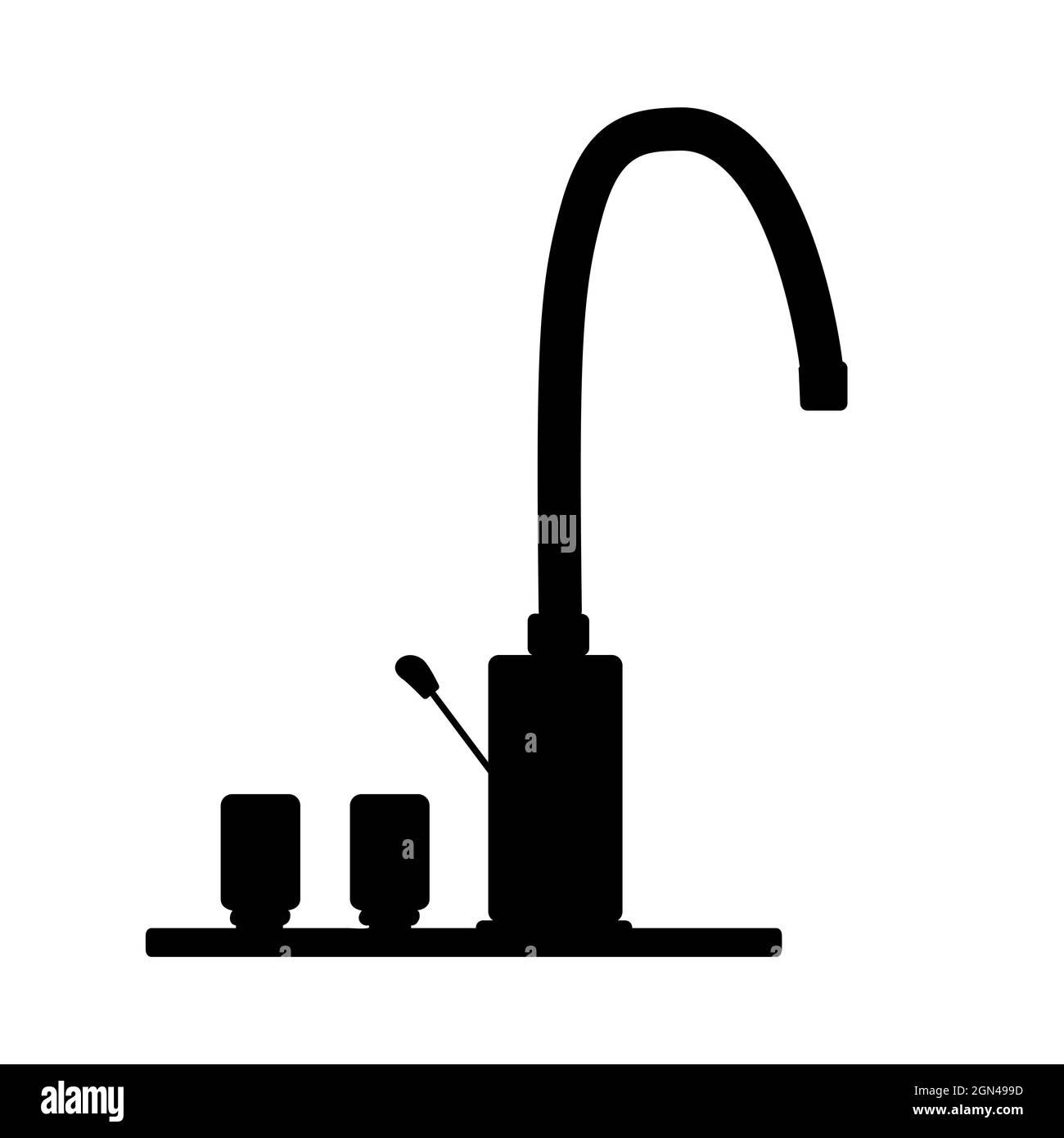 Faucet filter icon isolated on white background. Tap with knob simple ...