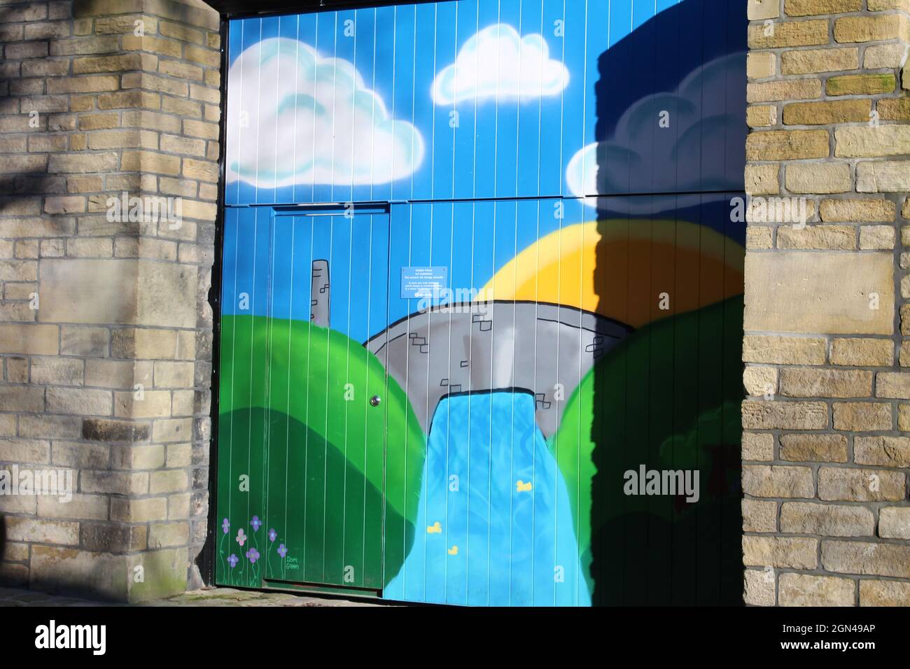 Mural in Hebden Bridge, Yorkshire Stock Photo - Alamy