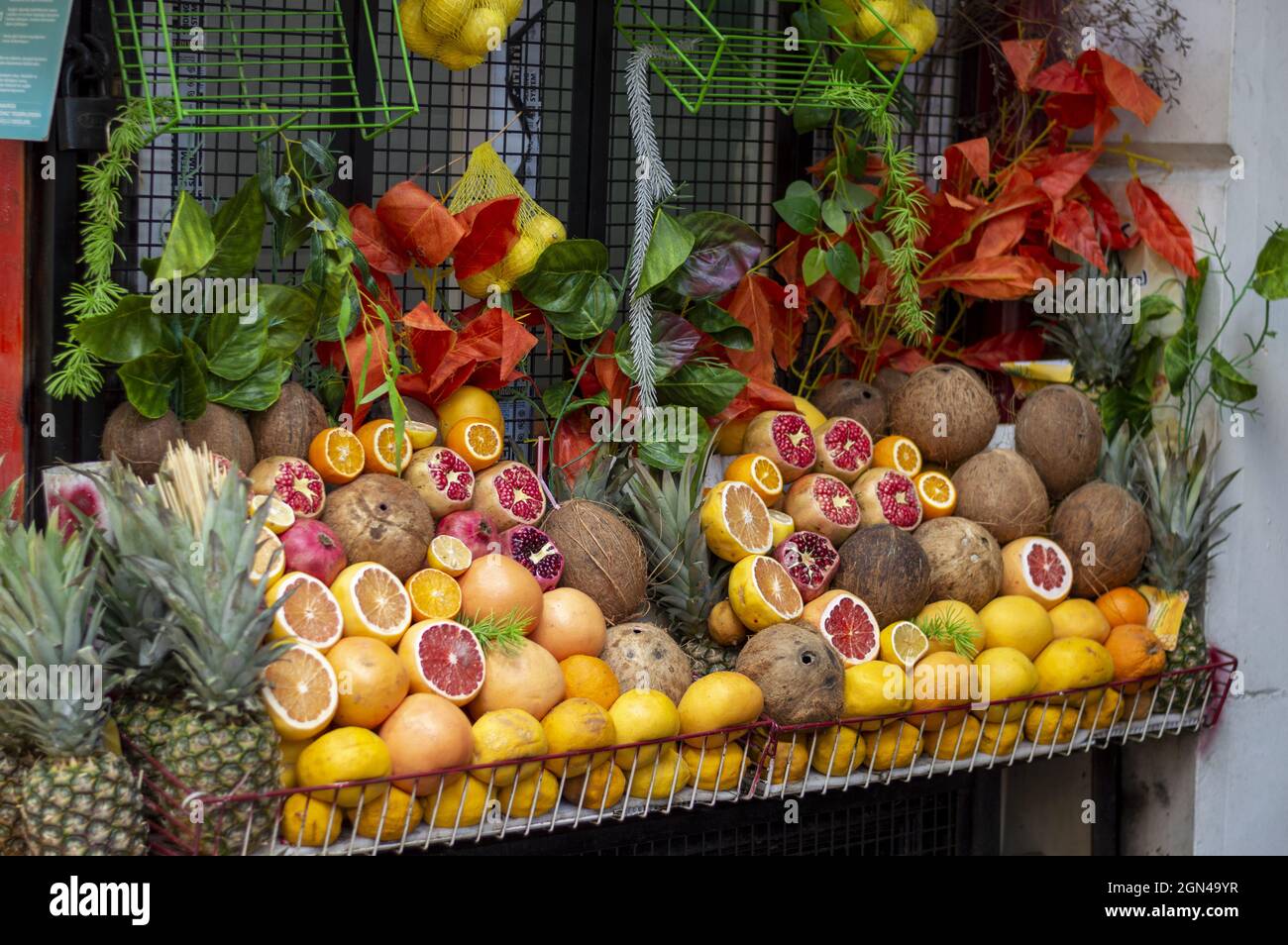Closeup shot of fresh fruits displayed in a store Stock Photo - Alamy