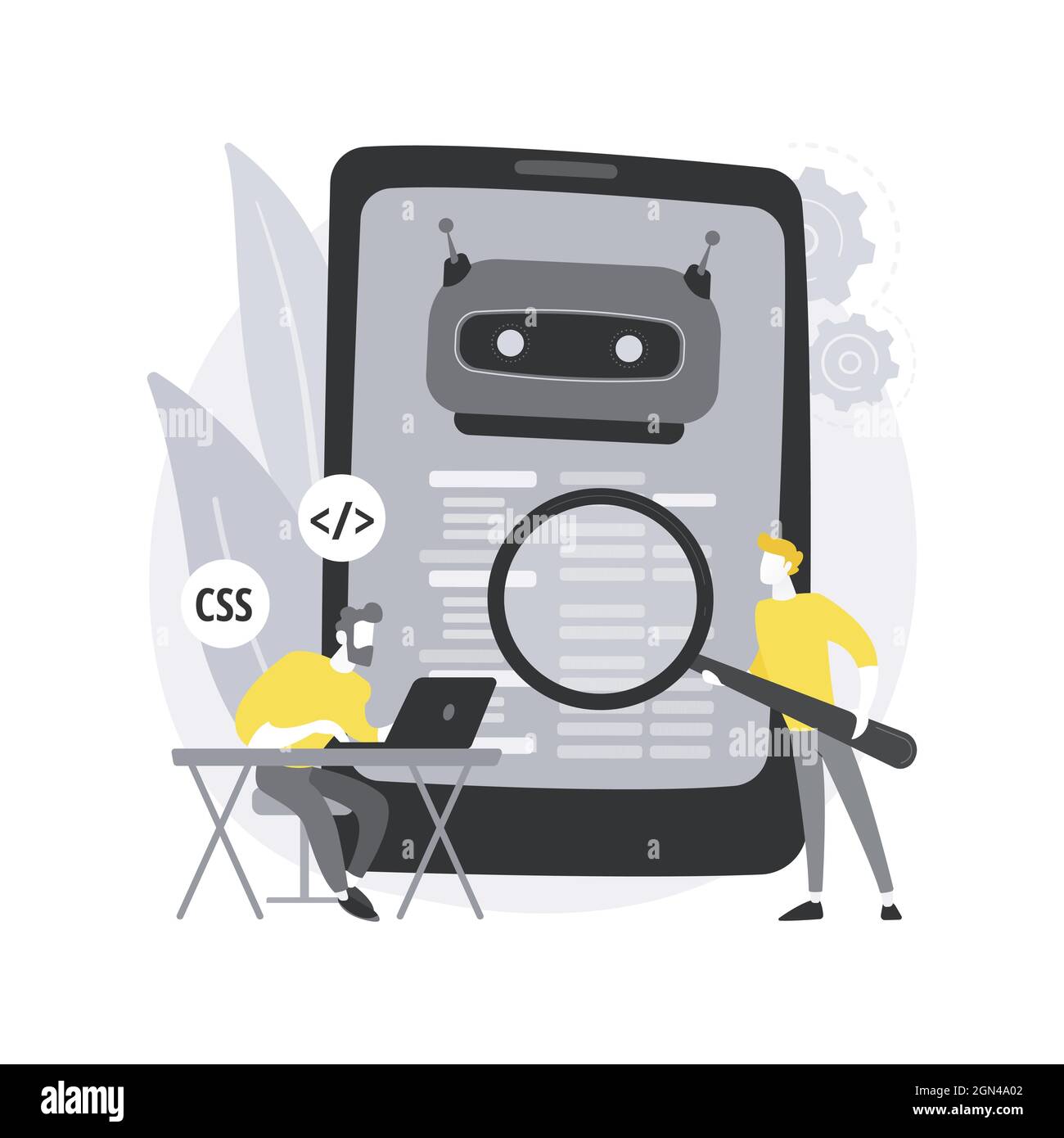 Chatbot app development abstract concept vector illustration Stock ...