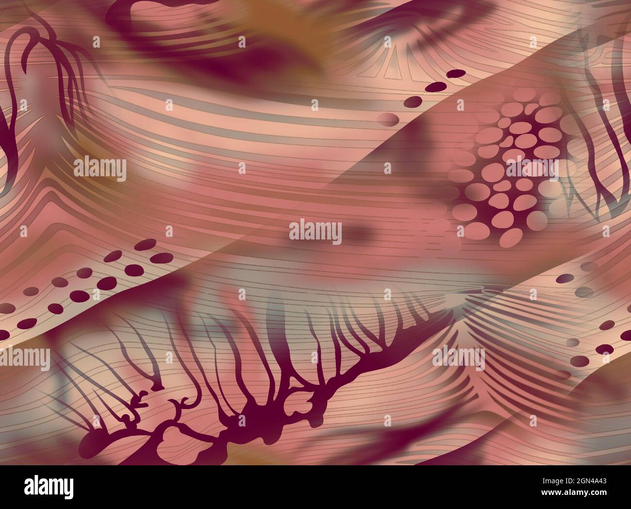 2D abstract illustration with pink details Stock Photo - Alamy