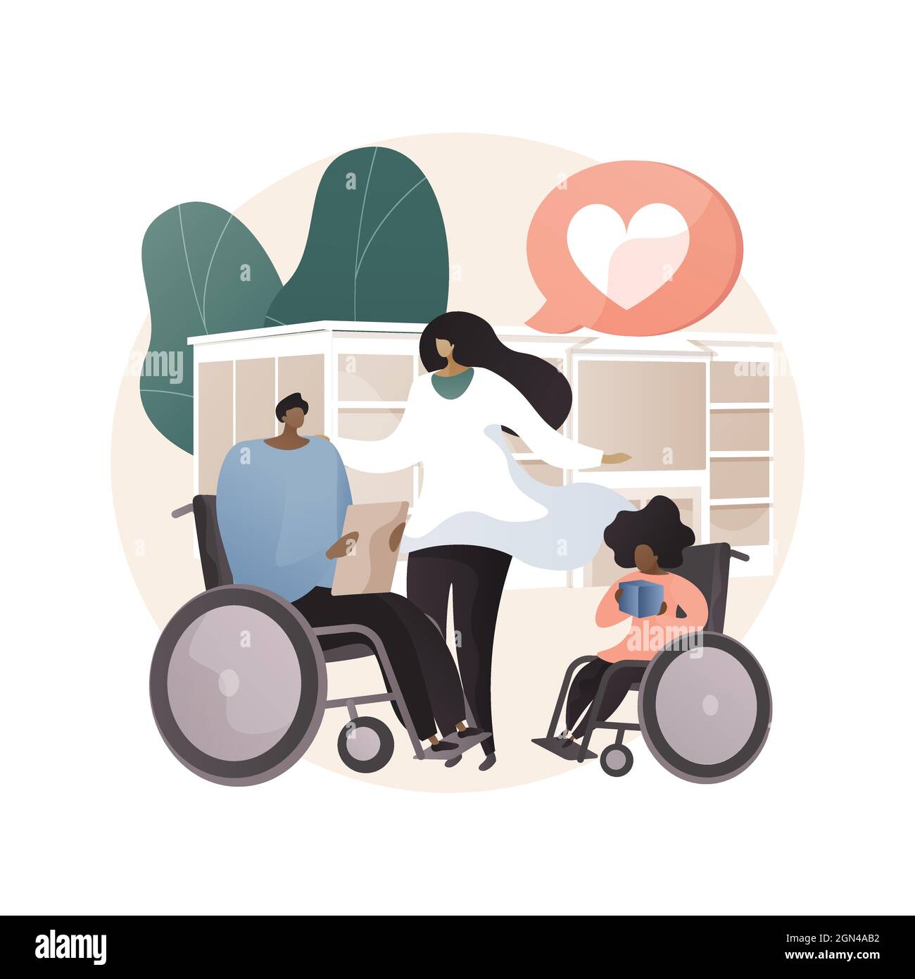 Care of the disabled abstract concept vector illustration Stock Vector ...