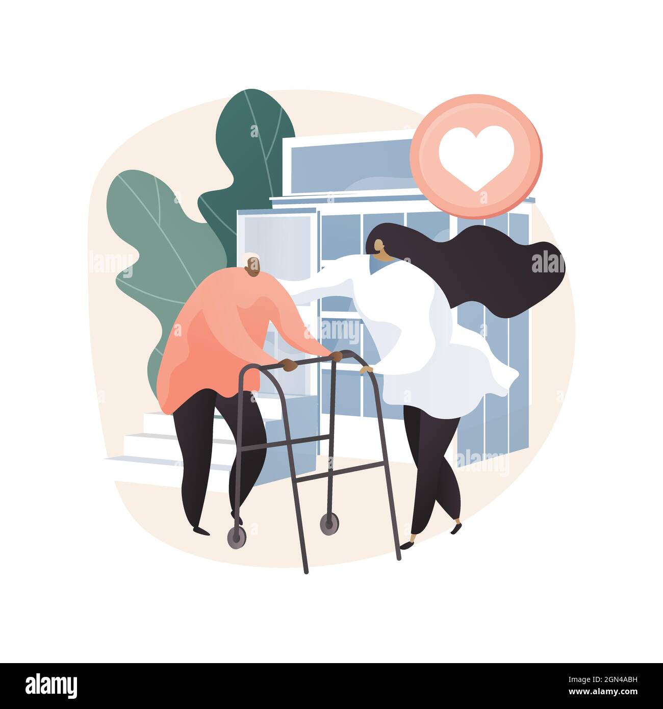 Care for the elderly abstract concept vector illustration Stock Vector ...