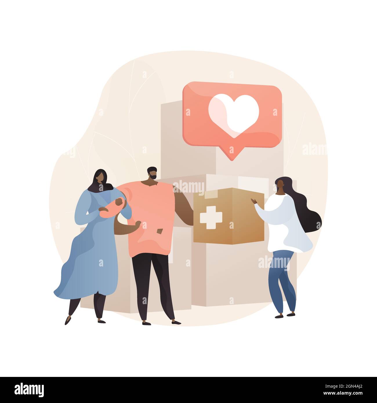 Aid to disadvantaged groups abstract concept vector illustration Stock ...