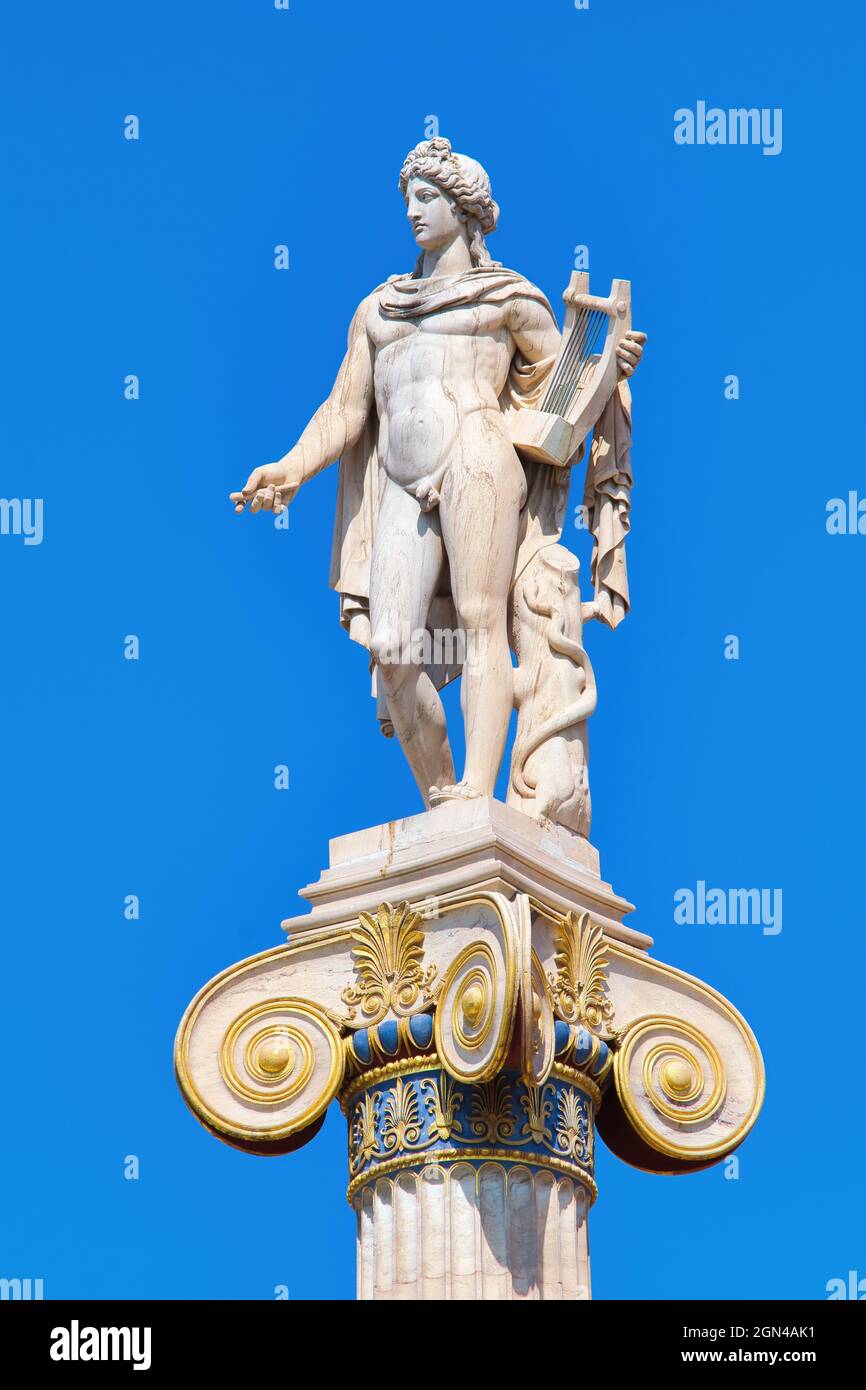 the statue of the god Apollo, in the center of Athens Stock Photo - Alamy