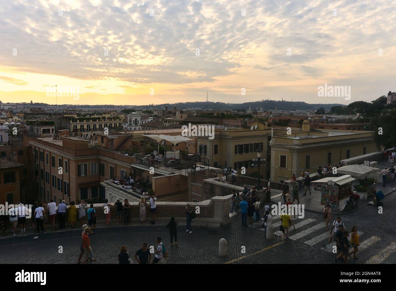 ROME, ITALY - Sep 01, 2019: The Sunset visible from Spanish Steps, Rome ...