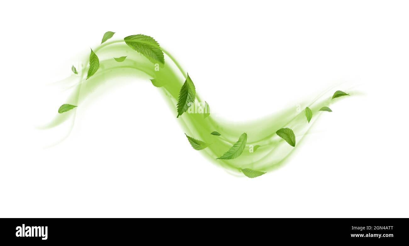 Green Floating Leaves Flying Leaves Green Leaf Dancing, Air Purifier ...