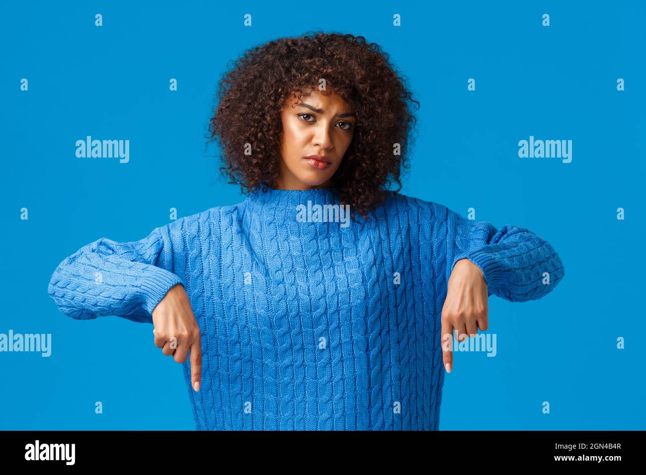 Upset and gloomy girl waiting for explanation, feeling uneasy and ...