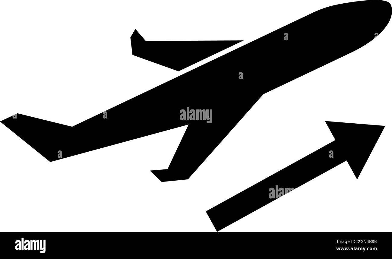 Plane Departure, Airplane Flight Takeoff. Flat Vector Icon illustration ...