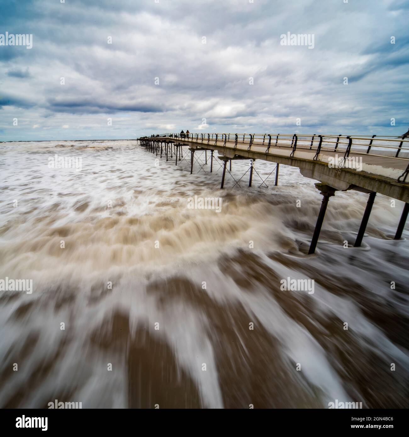 Saltburn pier people hi-res stock photography and images - Alamy
