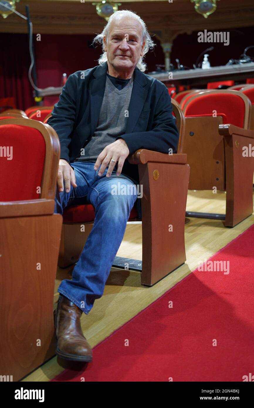 Actor Lluis Homar seen posing during the portrait session in Madrid ...