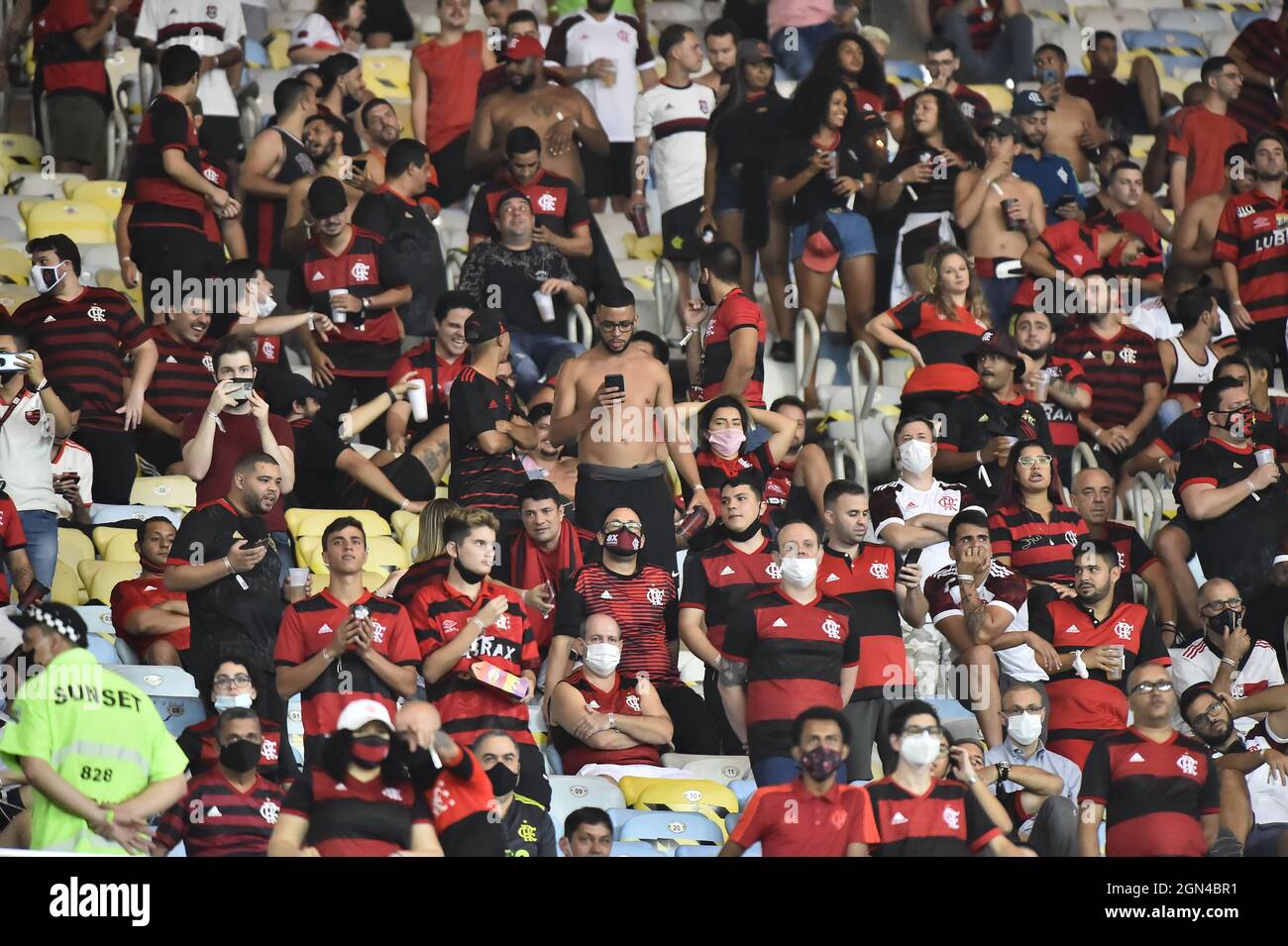 Rio de Janeiro-Brasil September 15, 2021 Fan's return at the football ...