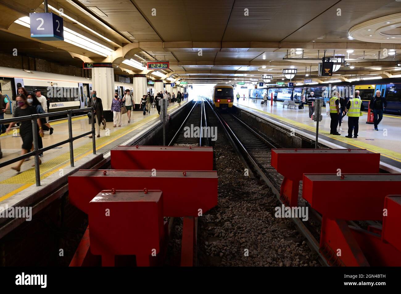 Inside the Platform area of Charing Cross station on 23 Sept 2021 Stock ...