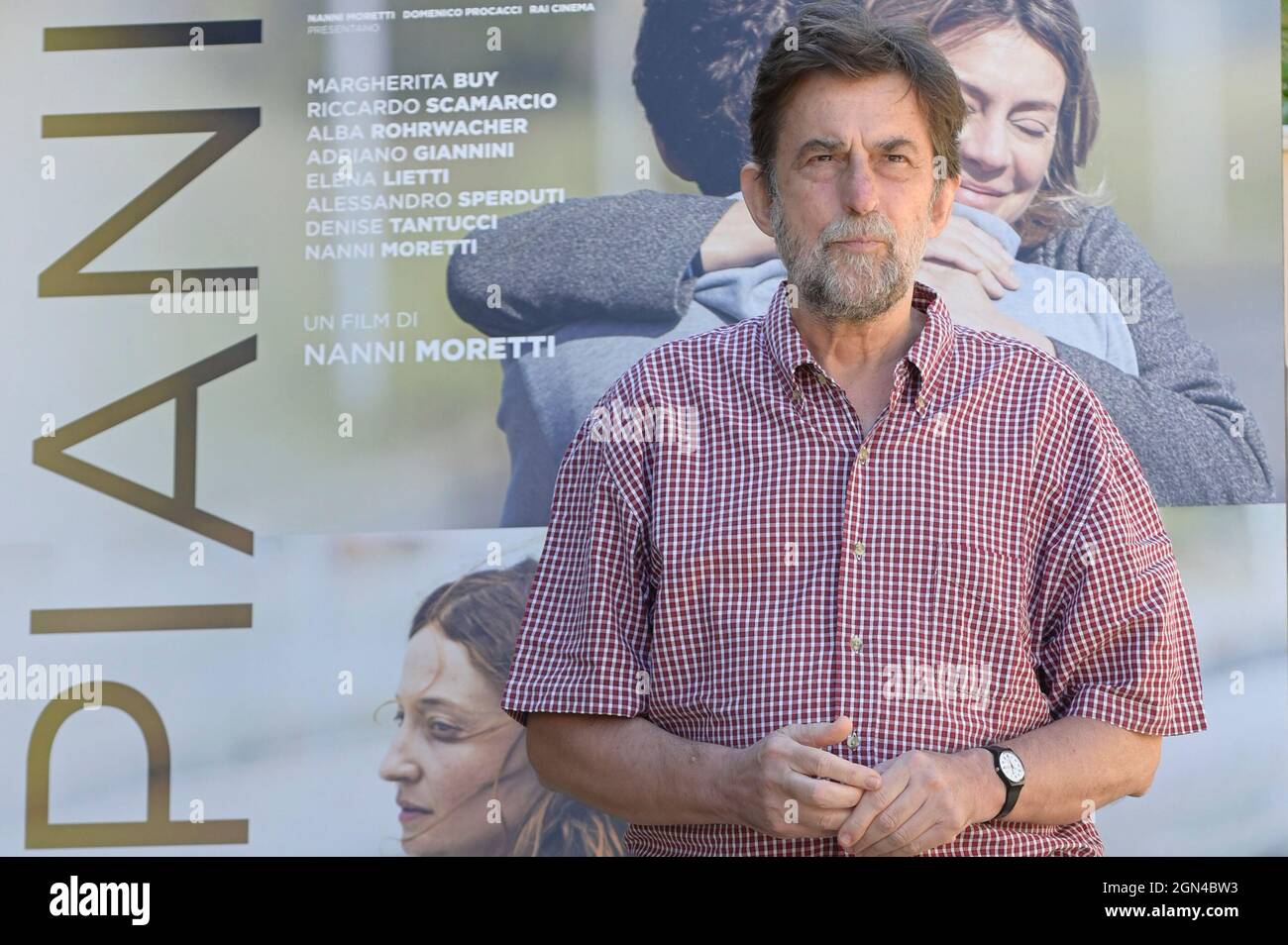 Nanni Moretti attends the photocall of the film Tre piani at the ...